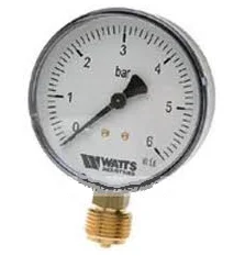 Manometer Watts Fimet 0-6 bar, fi 63 mm, 1/4"